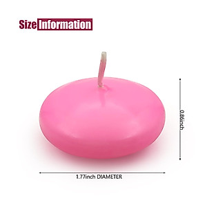 6 PCS Floating Candles, Pink Unscented Dripless Wax Burning Candles 1.77 Inch Diameter Floating Candles Discs for Cylinder Vases, Weddings, Pool Party, Wedding, Holiday, Home Decor (Pink)