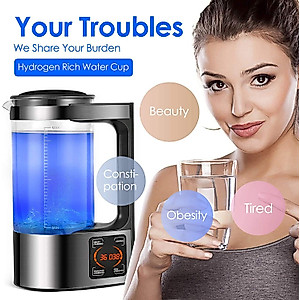 Hydrogen Water Bottle Generator, Portable Hydrogen Water Ionizer Machine, Hydrogen Rich Water Health Cup Gift for Dad Mom
