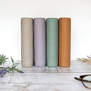 Filofax Norfolk Organizer, Personal Size, Sage - Soft Full-Grain Leather, Six Rings, with Week-to-View Calendar Diary, Multilingual, 2024 (C022636-24)