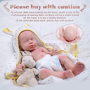 BABESIDE Reborn Baby Doll Loulou 16'' Platinum Full Silicone Realistic Newborn Sleeping Baby Doll for Kids & Toddlers