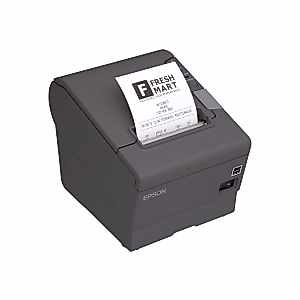 Epson C31CA85656 TM-T88V Thermal Receipt Printer with Power Supply, Energy Star Rated, Ethernet and USB Interface, Dark Gray