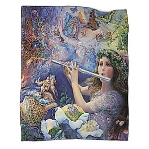 Art Paintings Gifts Flannel Fleece Blanket, Flute Player 3D Blankets Soft Warm Throw for Adults Men Women Birthday, Home Living Room Decoration Boys Girls Kids 50x60inch(127x152cm)