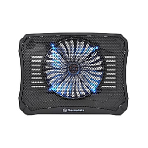 Thermaltake Massive V20 Steel Mesh Panel Single 200mm Blue LED Fan Adjustable Speed Control 10"-17" Laptop Notebook Cooling Pad CL-N004-PL20BL-A