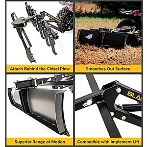 Black Boar ATV/UTV Scrape Blade Implement, Adjusts 0, 7.5 or 15 Degrees in Either Direction, Use to Cultivte, Establish Food Plot, Maintain Your Land (66005)
