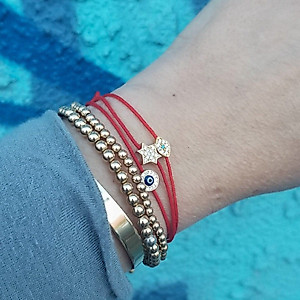 Alef Bet by Paula Red String of Fate Protection Bracelets With Sparkling Evil Eye for Luck and Blessings Unisex Design