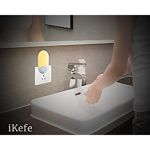 iKefe 2PCS LED Wall Plug-in Night Light Lamp with Automatic Light Sensor, Soft Warm White/Electric Outlet Plug Nightlight for Bathroom, Toddler, Kids, Baby Room, Nursery, Bedroom, Hallway, Kitchen