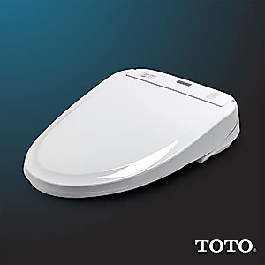 TOTO SW573#01 S300E Electronic Bidet Toilet Cleansing, Instantaneous Water, EWATER Deodorizer, Warm Air Dryer, and Heated Seat, Round, Cotton White
