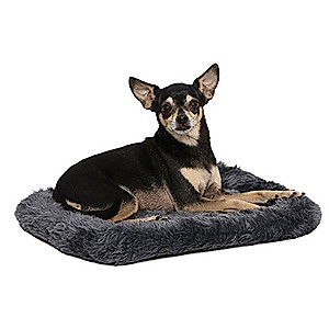 MidWest Homes for Pets 18L-Inch Gray Dog Bed or Cat Bed w/ Comfortable Bolster|Ideal for 'Toy' Dog Breeds&Fits an 18-Inch Dog Crate|Wash&Dry|1-Year Warranty,Charcoal Gray,Model:40218-GY