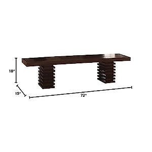 Steve Silver Company Briana Bench, 72" W x 15" D x 18" H, Brown
