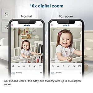 VTech RM9751 Yellow Daisy Smart Wi-Fi Baby Camera, iOS & Android Enabled, 1080p Full HD, Privacy Mode Cover, Night Light, Soothing Sounds & Lullabies, Two-way Intercom,Temperature Sensor, Night Vision