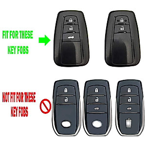 K LAKEY Toyota Key Fob Cover,Compatible with Toyota 2018-2021 Camry Corolla RAV4 Avalon Highlander C-HR Prius GT86 Key Fob,Smart Car Key Soft TPU Case Protector Key Fob with Alloy Keychain Silver