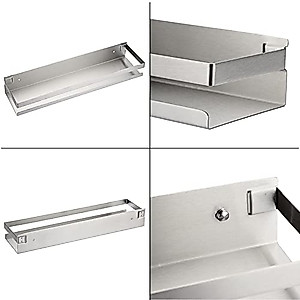 OwnMy 2PCS 16 Inch Shower Shelf Bathroom Inside Shower Caddy Stainless Steel Shower Racks Shower Baskets, Metal Kitchen Organizer Racks Floating Shelves Wall Mount Rectangular Corner Shower Shelves