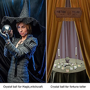 Modaier Crystal Ball 80mm Crystal Ball with Wooden Stand and Gift Box for Magic,lensball Photography,Family Decorative,Fortune Teller,Feng Shui,Witchcraft,Witchy Gifts,Witch Decor,and Halloween Decor