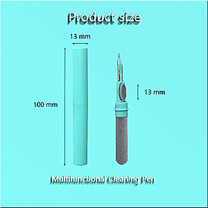 Earbuds Cleaning Pen,Multifunctional Airpods Cleaner,3-in-1 Earpods Cleaning Kit with Soft Brush Apply to Airpod, Earbud and Bluetooth Earphone Charging Case Cleaning Tools (Green)