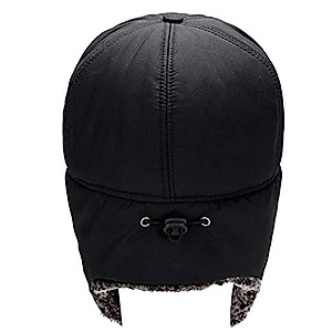 Men Winter Trapper Hats Ushanka Ear Flaps Hats Aviator Snow Windproof Thermal Faux Fur Warm Hunting Skiing Cycling Cold Weather Hats Earflaps Baseball Caps Dad Hats with Face Mask