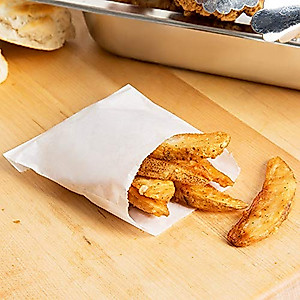 Large White French Fry Bags 100 Pack 5 1/2" x 4 1/2" Size Bags by A1 Bakery Supplies