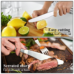 Evanda Dinner Knives 12 Pieces, Stainless Steel Steak Knives Set Table Knives, Flatware Butter knife Knives Set Silverware Set, Cutlery Set, Dishwasher Safe