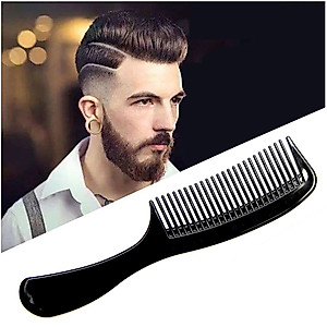 LUXXII - (6 Pack) 8 inch Black Styling Essentials Round Handle Comb Pocket