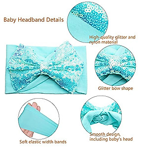 Yxiang 15PCS Baby Girl Nylon Headbands Big Bow Hairband 5" Glitter Bowknot headwrap for Baby Girls Newborn Infant Toddlers Kids -15 Colors