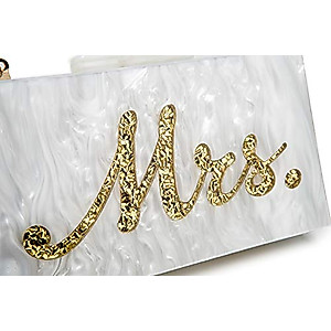 MRS Clutch Purse Women Evening Handbag Acrylic Clutch Bag for Bride Party GLD