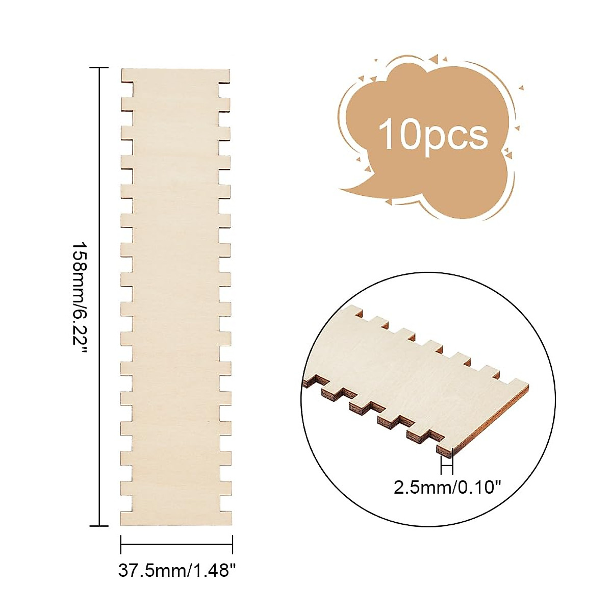 PH PandaHall 10PCS Embroidery Floss Organizer, 15 Slots Wooden Board Sewing Floss Accessories Sewing Thread Holder Wooden Board DIY Thread Storage for Work Studio Craft Class Storage Organizer Tool