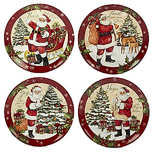 Certified International 89127 Holiday Wishes 16 piece Dinnerware Set, Set of 4, One Size, Mulicolored