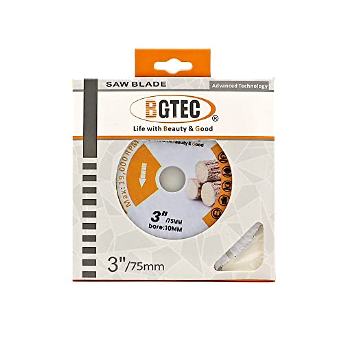 BGTEC Carbide Wood Cutting Disc,3pcs 3 Inch/75MM with 10MM Arbor Vacuum Brazed Carbide Cut-Off Wheel Blade for Wood Board, Gypsum Board, Rubber Pipe, Plastic