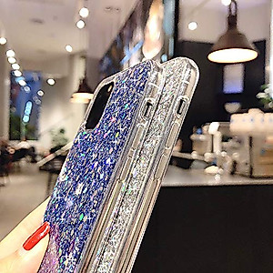 Winzizo for iPhone 12 Case and iPhone 12 Pro Case Gel Clear Glitter Sparkle Bling Women Girls Cases Cute Rubber Slim Soft Silicone TPU Shockproof Drop Phone Protective Cover 6.1 inch (Silver)