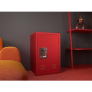 Campfun Metal Locker Storage Cabinet, 24" H Single Locker Cabinet, Small Storage Cabinet Easy Assembly, Lockable Storage Cabinet Organizer, Lockers for Kids Bedroom/Home/School/Office, Red