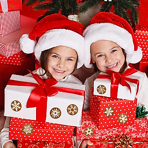 CCINEE Snowflake Stickers,Self Adhesive Snow Round Stickers for Christmas Label and Wrapping Supply,500PCS