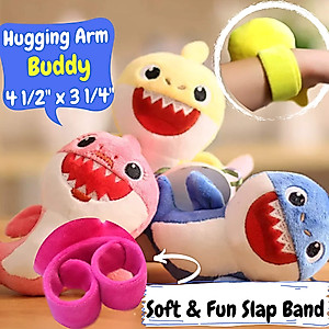 Q&M Novelties Baby Shark Backpack Gift Set Bundle (5 Pack), Kids Baby Shark Toys Plush Toddler Play Set, Blue - Daddy Shark