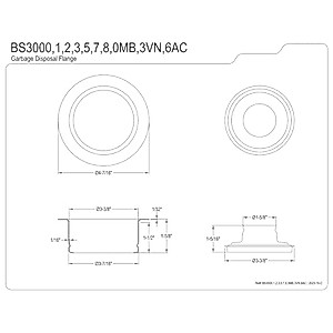 Kingston Brass BS3007 Made To Match Garbage Disposer Flange, Brushed Brass