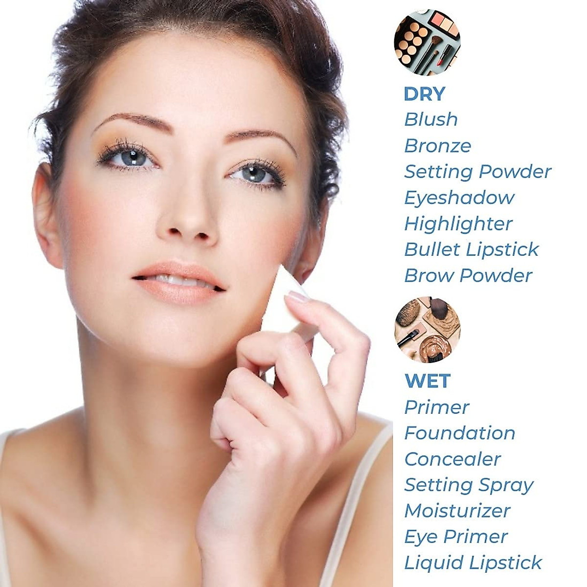 ForPro Professional Collection Beauty Wedges, Latex Free Foam Sponges, Makeup Blenders for Powder and Liquid Makeup, 100-Count