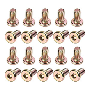 Yinpecly M6 x 50mm Hex Socket Flat Head Screws Furniture Bolts Fastener Full Thread Carbon Steel Colorful 20pcs