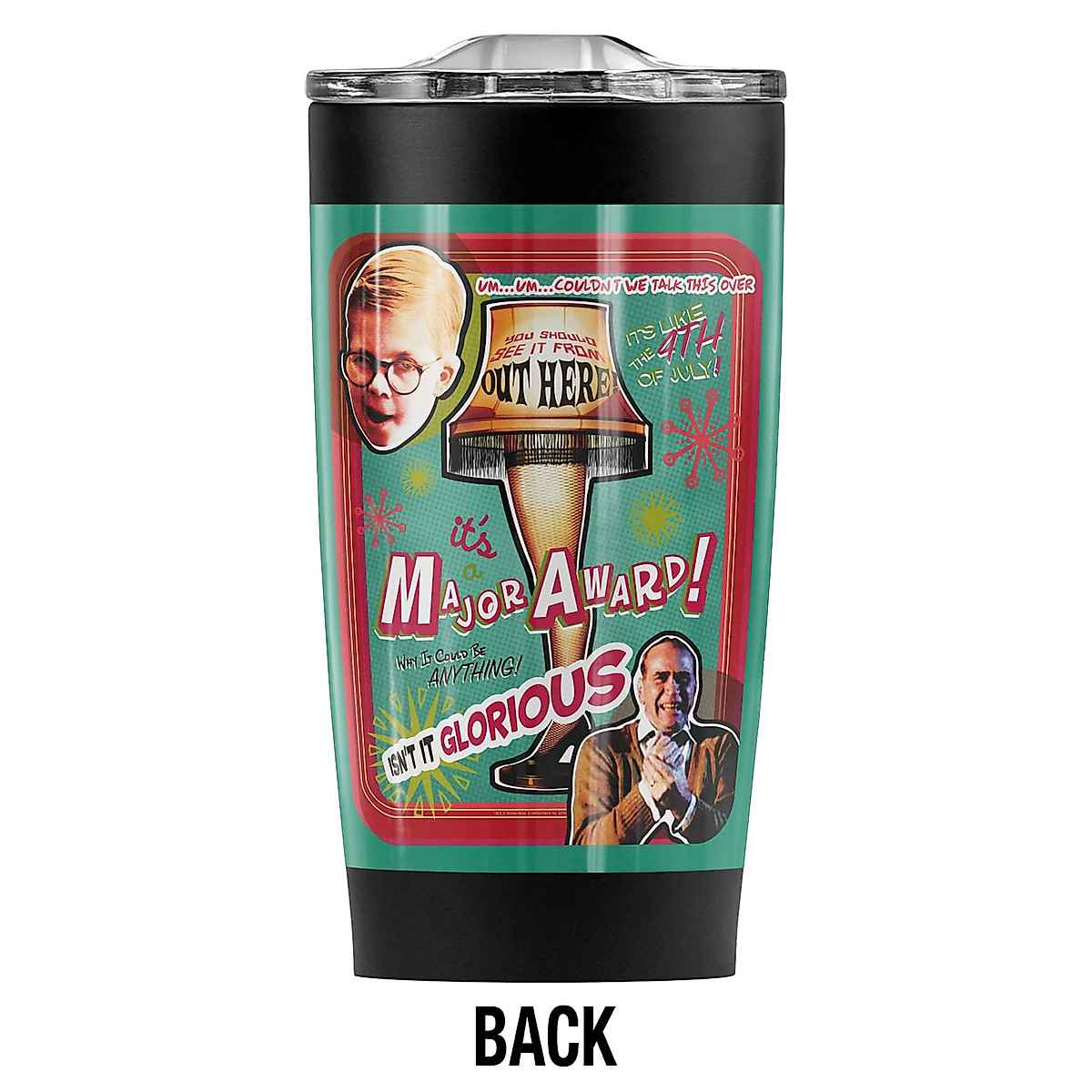 A Christmas Story Glorious Major Award Stainless Steel Tumbler 20 oz Coffee Travel Mug/Cup, Vacuum Insulated & Double Wall with Leakproof Sliding Lid | Great for Hot Drinks and Cold Beverages