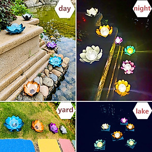 Solar Lotus Metal Flower Light Outdoor Waterproof Garden LED Powered Amber Crackle Ball Lamp for Lawn Patio Yard Tabletop Decor (Lotu - Grey A1)