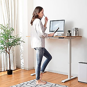 ERGOMASTER Electric Adjustable Standing Desk Home Office sit Stand Motor Height Adjustable Computer desks Table with Splice Tabletop for Working Gaming 55 x 28 inch