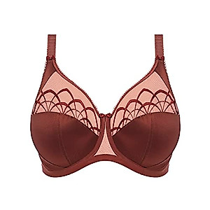 Elomi Women's Plus Size Cate Underwire Full Cup Banded Bra, Dark Copper, 40K