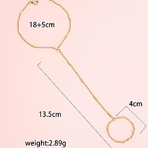 BUAJIUBUA Slave Bracelet Silver Simple Ring Bracelet Hand Chain for Women Jewelry Dainty (GOLD)
