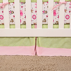 7 PCs Pink Safari Baby Girl Nursery Crib Bedding Set, 28 X 52, (PSS7001)