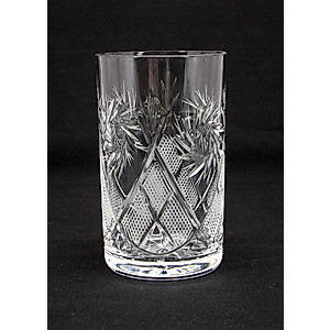 Combination 6 Russian CUT Crystal Drinking Tea Glasses W/metal Glass Holders "Podstakannik" for Hot or Cold Liquids