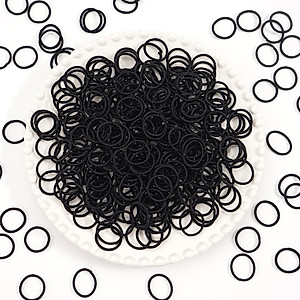 CÉLLOT 360PCS Black Elastic Hair Ties,2cm in Diameter No Crease Finger Rubber Hair Elastics,Small Thin Hair Ponytail Holders Hair Accessories for Women Girls Toddlers Kids