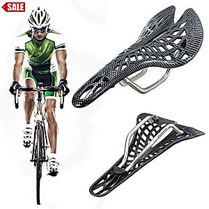 Toxz Carbon Fiber Hollow Saddle Seat for Mountain Racing Bike Cycling Bicycle,Lightweight,High Strength,High Flexibility,Ventilation Diversion Hole,Stoving Varnish Technology