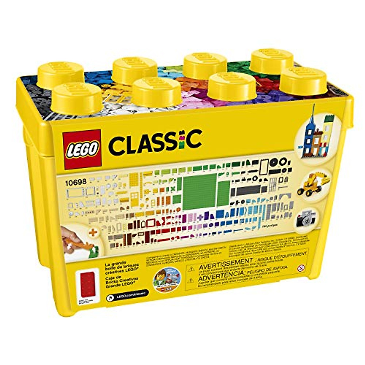 LEGO Classic Large Creative Brick Box Building Set, Toy Storage Solution for Home or Classrooms, Creative Toy for Back to School, Interactive Building Toy for Kids, Boys and Girls Ages 4 and Up, 10698