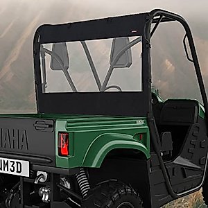 ZIDIYORUO Soft Rear Windshield for Yamaha Rhino & Massimo UTVs - PVC Windscreen with Excellent Visibility, Waterproof & Tough Against Punctures, Tears & Abrasion.