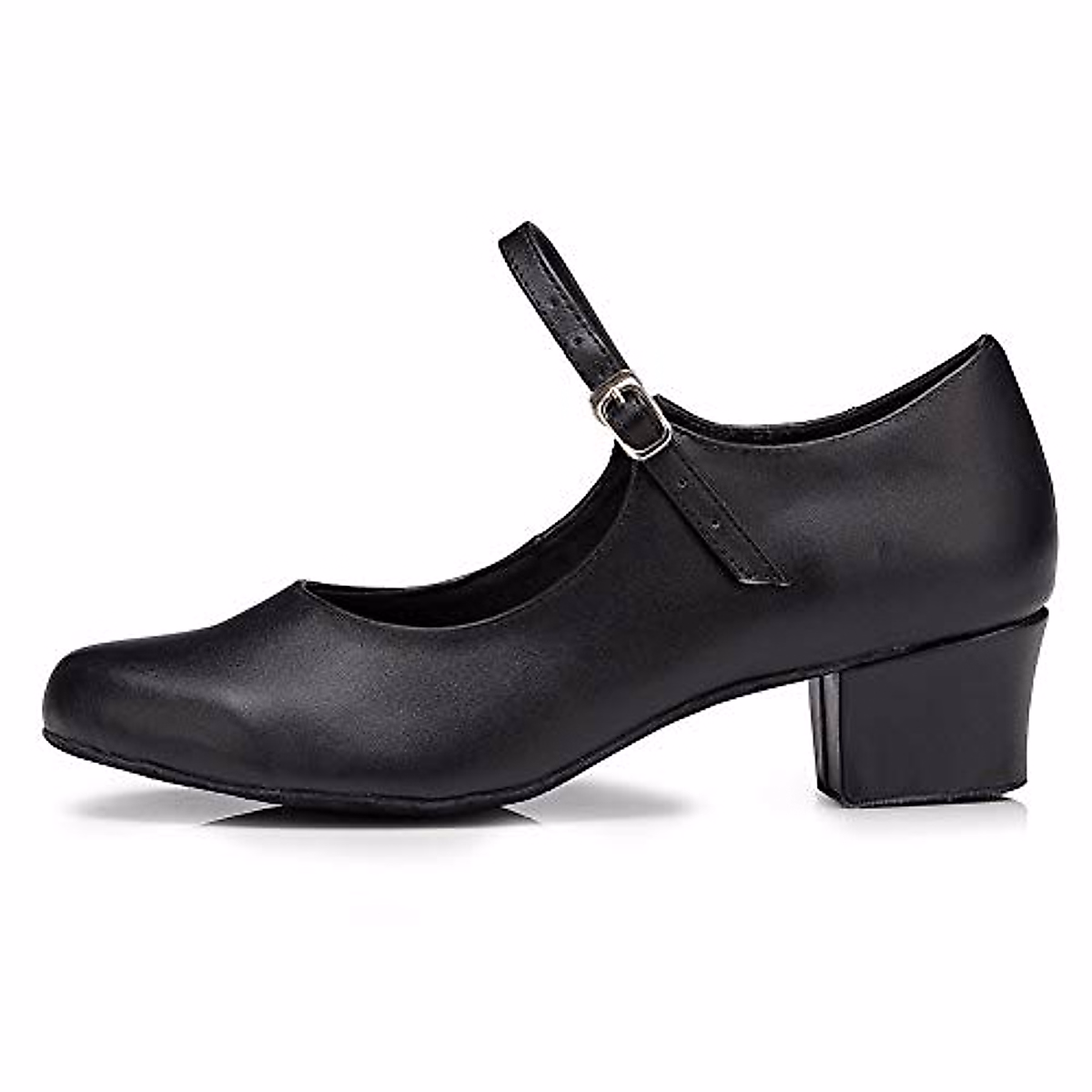 JUODVMP Character Shoes for Women Dance Shoes 1920‘s Swing Tango Shoes with Kitten Heel Model L042 Black,8.5 US