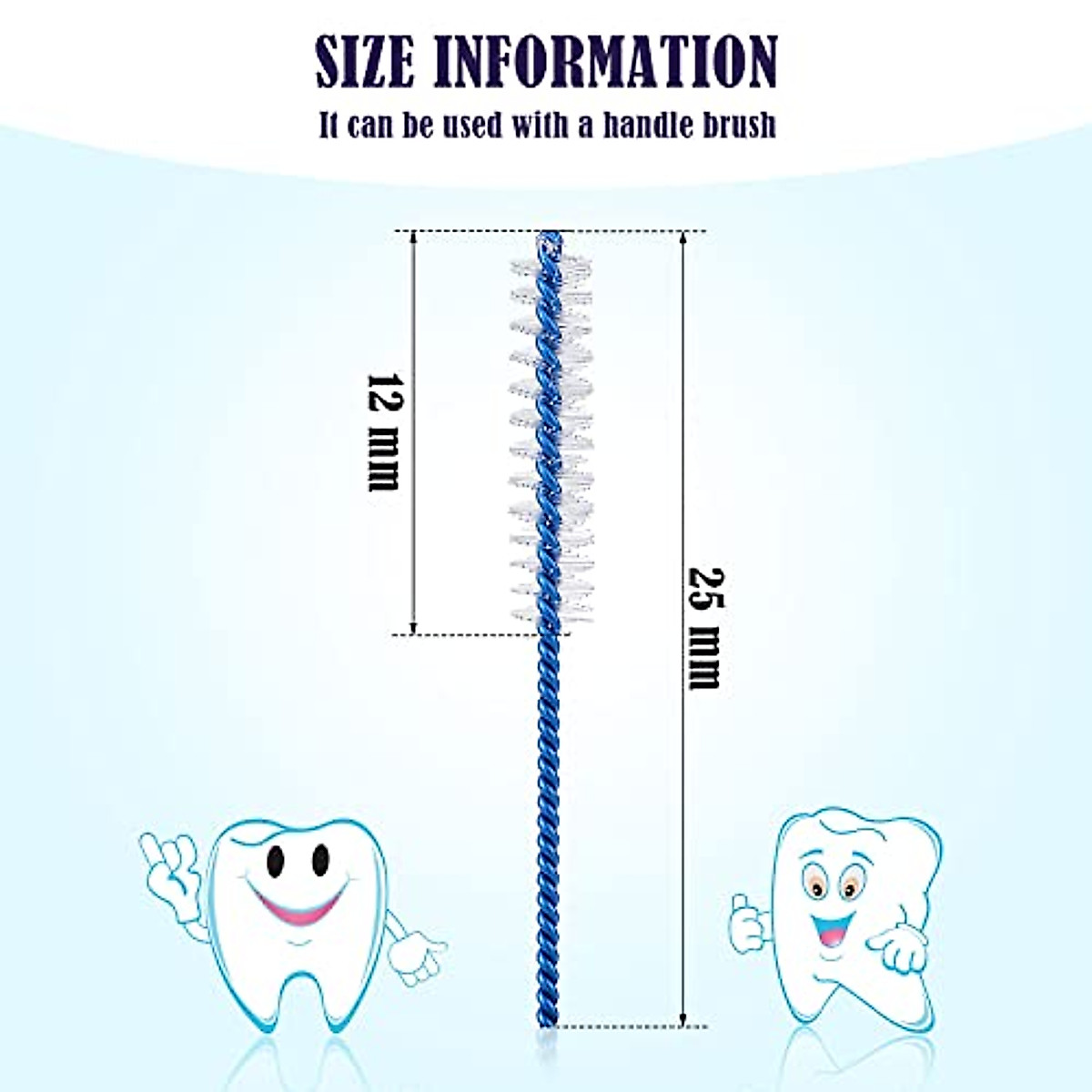 Cowwell Interdental Brush Teeth Soft Dental Picks Tooth Floss Interdental Brush Betweens Interdental Brush Refills White Refills for Tooth Cleaning(Moderate,60 Pieces)