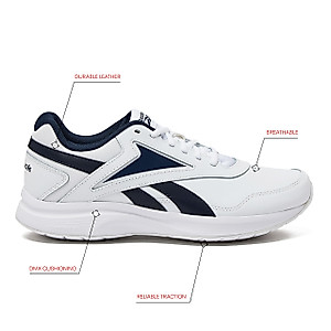 Reebok Ultra 7 DMX Max Walking Sneakers for Men Shoe, White/Collegiate Navy/Collegiate Royal, 10.5