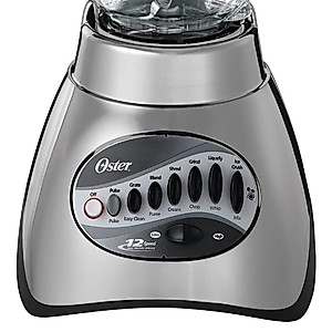 Oster 6844 6-Cup Glass Jar 12-Speed Blender, Metallic Red