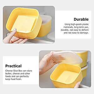 Cabilock Cheese Storage Containers with Lid, Reusable Plastic Slice Holder Airtight Cheese Box, Sealed Food Storage Container, Fruit Vegetable Organizer Container for Fridge